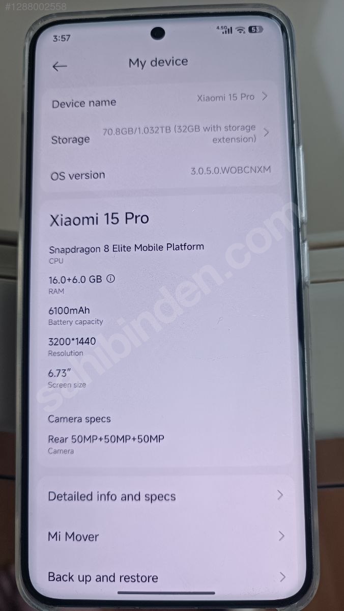 Xiaomi / 15 Pro / Xiaomi 15 pro sahibinden.comda - 1288002558