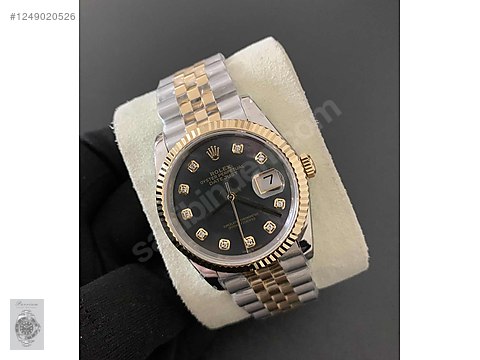 Rolex / LADY DATEJUST 36MM BI-COLOR SEDEFLİ SİYAH TAŞLI KADRAN ETA ...