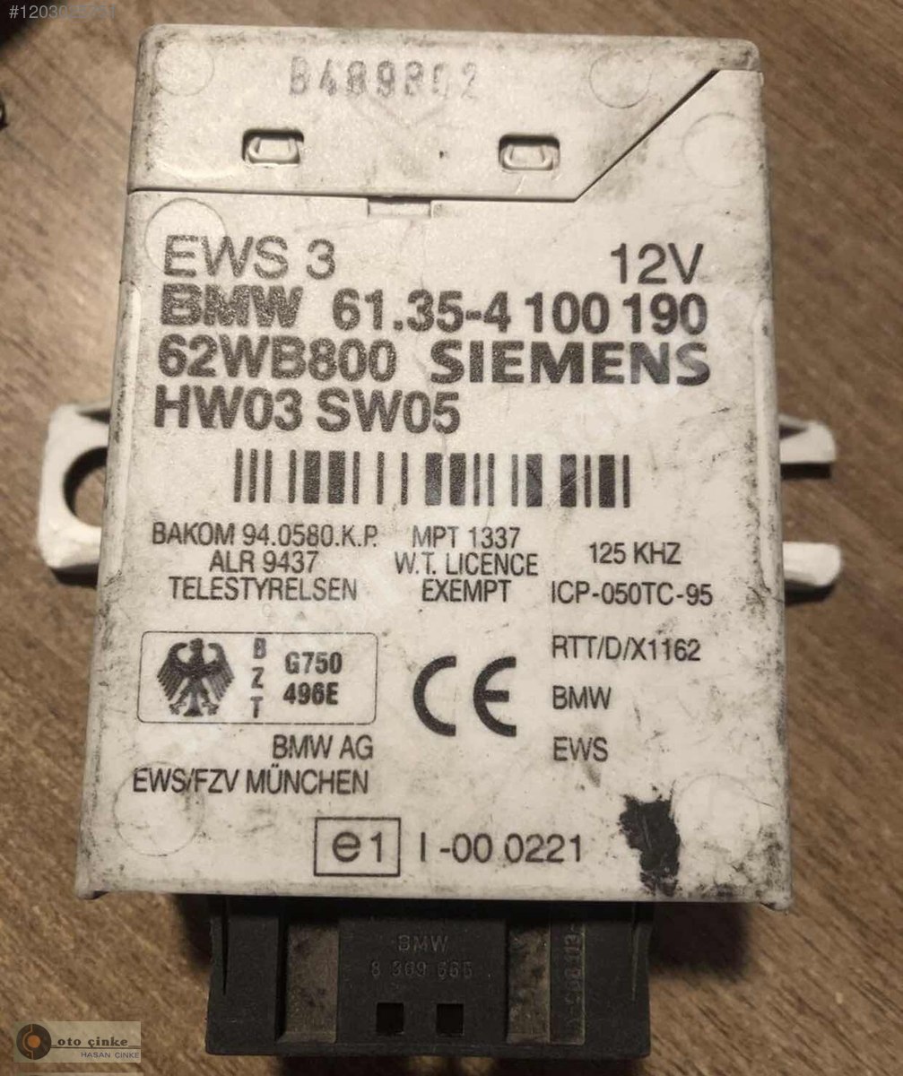 Otomobil & Arazi Aracı / Elektrik / BMW E46 EWS-3 İMMOBİLİZER BEYİNİ ...