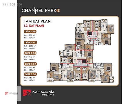 CHANNEL PARK 3 Projesi 3+1 172 m2 Satılık Daire - Satılık Daire İlanları sahibinden.com'da ...