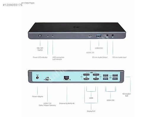 itec / usb hub / 2 monitör bağlantı switch - CADUAL4KDOCKPD at ...