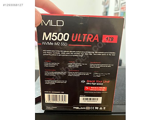 MLD M500 Ultra 1TB 7000-4700MB NVMe 2280 Gen4X4 SSD sahibinden.comda ...