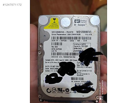 Western digital 120 gb hdd wd1200bevs - İlan ve alışverişte ilk adres ...