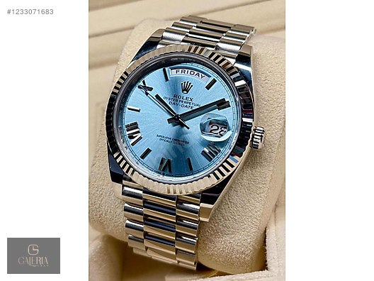 Rolex / Rolex Day-Date 40 Platin Ice Blue Roman Kadran - 228236 ...