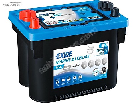 Exide EP450 Dual AGM 50 Amper 750EN Marin Deep Cycle Kuru Akü ...