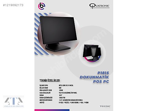 QUATRONIC P1815-D I5 3.NES 8GB 128GB SSD 18.5 DOKUNMATIK POS PC at ...