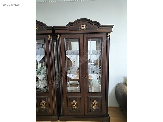 Yemek Odası / Antika Büfe & Vitrin / Antik 3 lü vitrin seti konsol ve ...