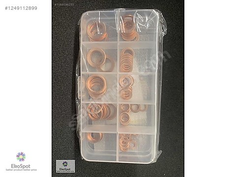 100 Parça Bakır Rondela Seti - Karter M8 M10 M12 M14 - Vida, Cıvata ...
