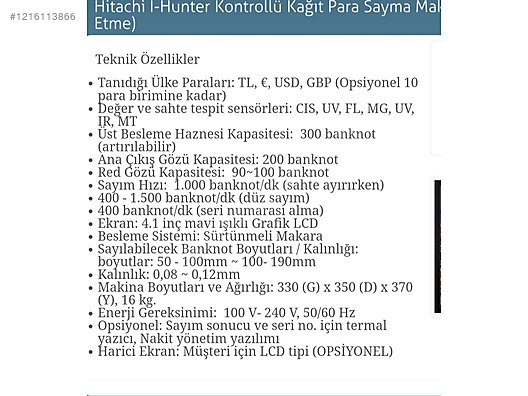 Distribütöründen garantili hıthaci ih110 para sayma makinası - Para ...