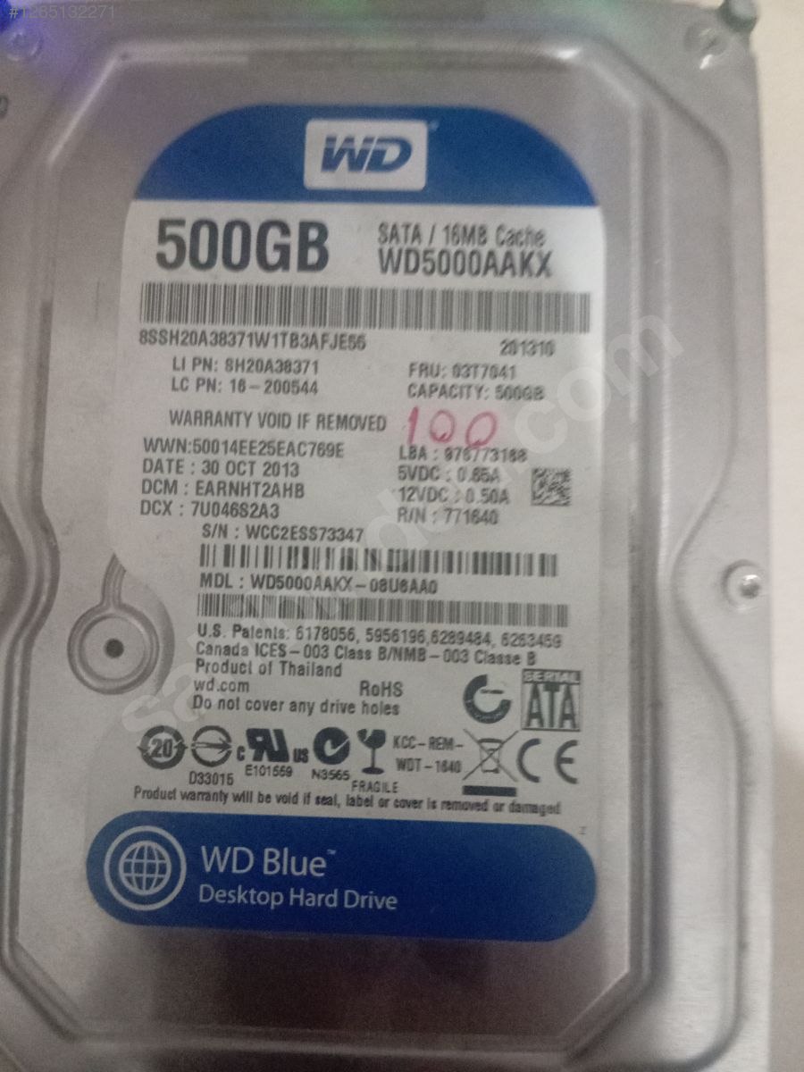 WD blue hdd 500 gb sahibinden.comda - 1285132271