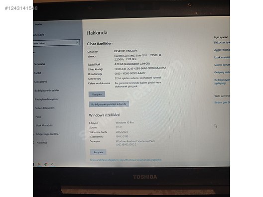 Toshiba Satellite U300 - İlan ve alışverişte ilk adres sahibinden.com ...