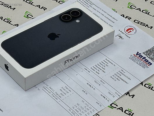 Apple / iPhone 16 / İPHONE 17 256GB SİYAH SIFIR KAPALI KUTU 24 AY KVK ...