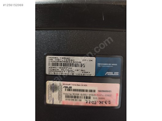 Asus / Asus X54C Model core i7 vpro 8GB Bellek 64 bit işletim sistemi ...