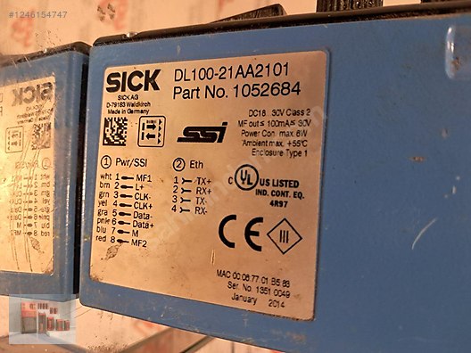 SICK DL100-21AA2101 PRO SSI -Distance Sensör - Sick Programlayıcı ...