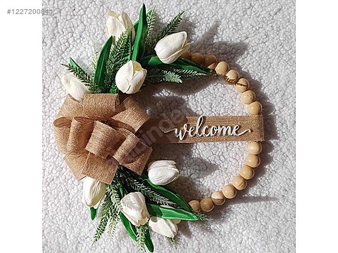 Kapı Süsü / Beyaz lale ahşap boncuk kapı süsü sahibinden.comda - 1227200841