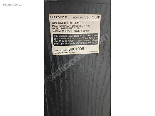 SONY SS F7000P - İkinci El Sony Kule Tipi Hoparlör fiyatları - 1299202473