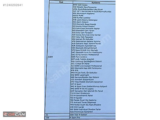 BMW / 5 Serisi / 520i / 50th Year M Edition / ORCAN MOTORS dan 2023 ...