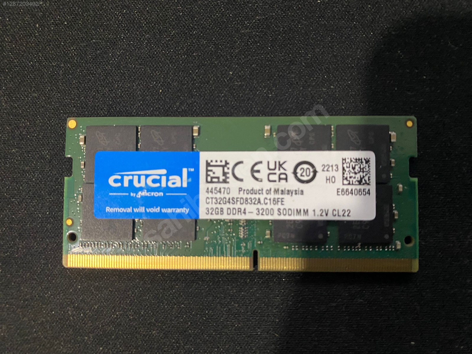 Crucial 32GB DDR4-3200mhz, CL22 Notebook Ram (Az Kullanılmış) sahibinden.comda - 1287203492