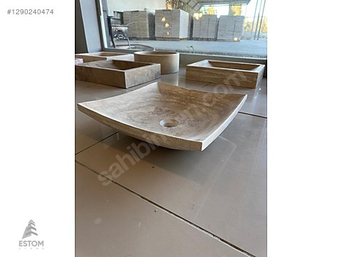 KLASİK TRAVERTEN LAVABO - KARE MODERN DİZAYN - Eviye ve Yapı ...