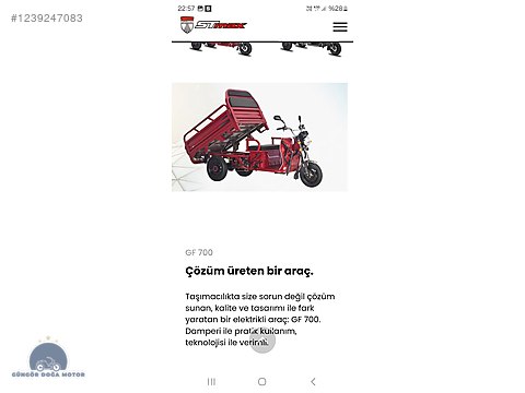 Stmax GF 710 1200 W Elektrikli Motor 99.990 TL Mağazadan Satılık İkinci ...