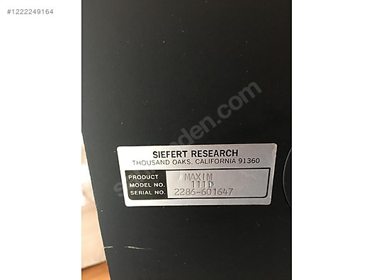 SIEFERT RESEARCH MAXIM 3D USA - İkinci El Raf Tipi Hoparlör fiyatları ...