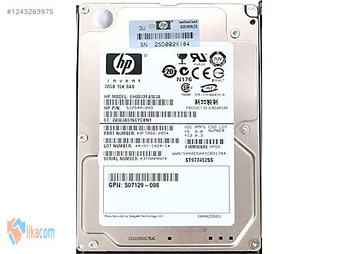 HP 72GB 15K SAS 512544-003 EH0072FAWJA HDD sahibinden.comda - 1243263975