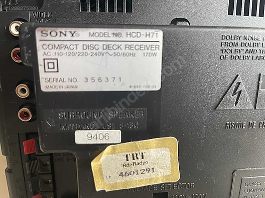 SONY HCD -FH B900 + KUMANDA - İkinci El Sony Müzik Seti & Teyp ...