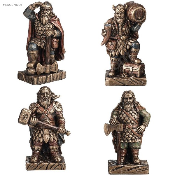 VİKİNG SAVAŞÇILAR BİBLO VERONESE WİSE WU78544AP1 7,5 CM 4 LÜ SET ...