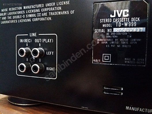 JVC TD-W999 Stereo Double Cassette Deck-ÜCRETSİZ KARGO- sahibinden.comda - 1147279708