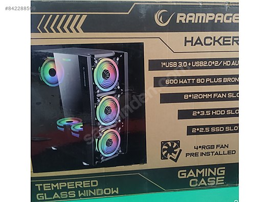RAMPAGE HACKER 4X12CM RGB FANLI TEMPER CAMLI GAMİNG KASA - Kasa ve Tüm ... RAMPAGE HACKER 4X12CM RGB FANLI TEMPER CAMLI GAMİNG KASA - Kasa ve Tüm ...