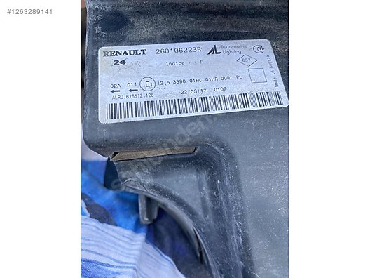 Otomobil & Arazi Aracı / Elektrik / 260106223R Renault Clio Symbol Joy ...