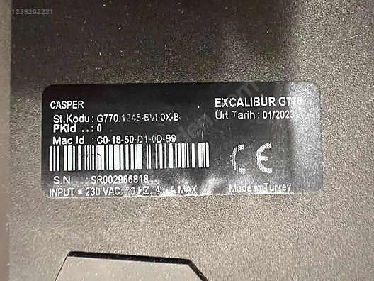 Casper / Casper Excalibur G770 sahibinden.comda - 1238292221