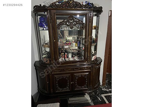 Dining Room / Antique Buffet & China Cabinet / Oymalı konsol ve vitrin yıl 1995 yapımı el oymalı ...