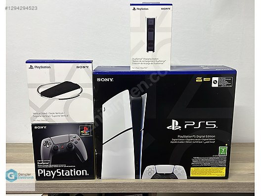 PS5 Slim Dijital + 30 Yıl Kol + Vertical + Şarj Stand + TAKAS ...