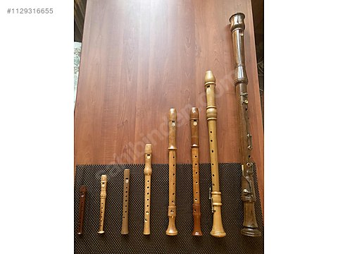 Ağaç Bass, tenor, alto, soprano, sopranino tam set (recorder) - Flüt ve ...