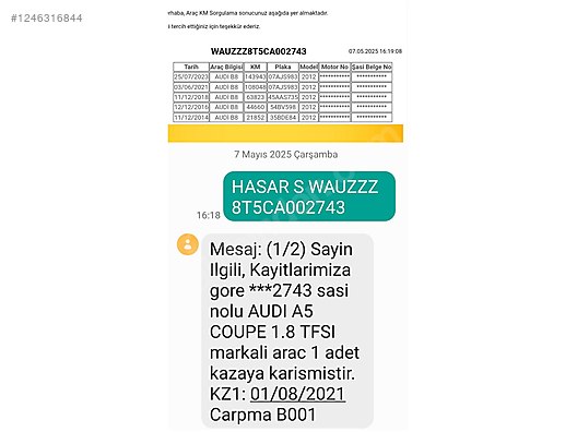 Audi / A5 / A5 Coupe / 1.8 TFSI / Boyasız Değişensiz Hasarsız CAM TAVAN Koltuk ısıtma 162binde ...