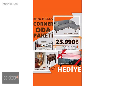 BEDBOX MİRA BELLA CORNER ODA PAKETİ 82 EKRAN LED TV HEDİYELİ - Köşe Koltuk Takımı İlanları ...