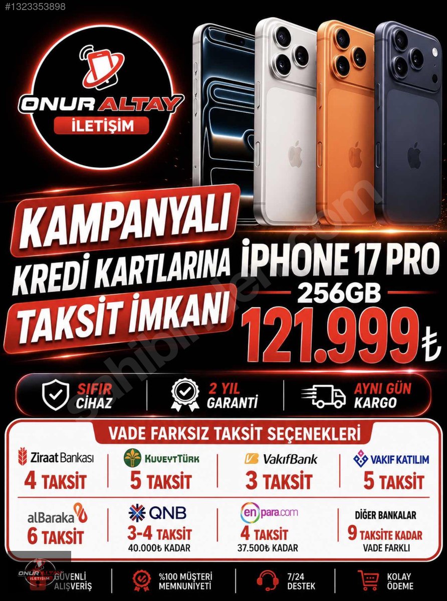 Apple / iPhone 17 Pro / ONUR ALTAY'DAN İPHONE 17 PRO 256GB SIFIR TAKSİT ...
