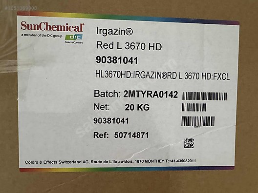 SunChemical Irgazin Red L 3670 HD Kırmızı Toz Boya Pigment - Sprey Boya ...