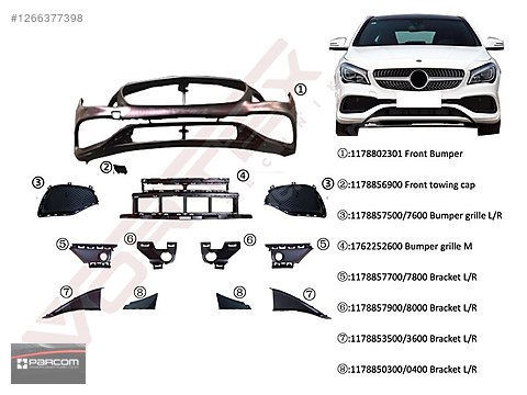 MERCEDES W117 CLA ÖN TAMPON SET (AMG) 2016-2017-2018-1178802301 - İlan ...
