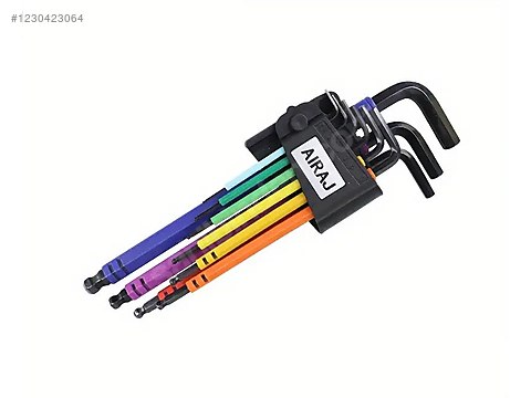 Alyan / AIRAJ Alyan Anahtar Seti S2 HRC-62 UZUN Tip 9 Parça RENKLİ Set ...