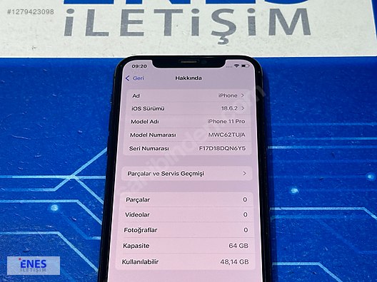 Apple / iPhone 11 Pro / iPhone 11 Pro Siyah 64GB Pil:76 Sorunsuz Temiz ...
