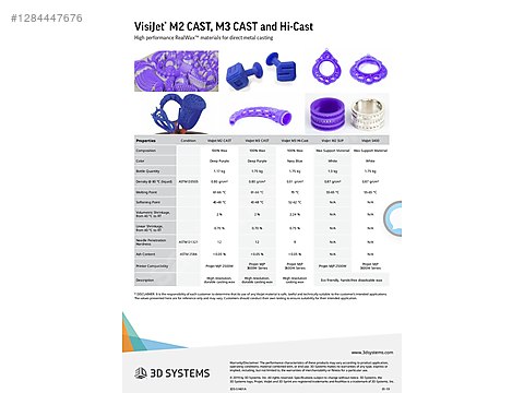 3D Yazıcı / 3D SYSTEMS PROJET 3500 HD MAX (MJP 3600) Endüstriyel 3D ...