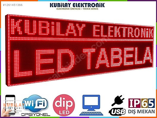 DIŞ MEKAN LED TABELA FULL ANİMASYONLU KAYAN YAZI 128X48 CM - Yapı ...