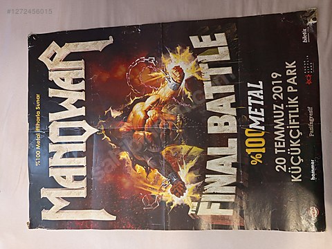 2019 manowar final battle konser posteri sahibinden.comda - 1272456015
