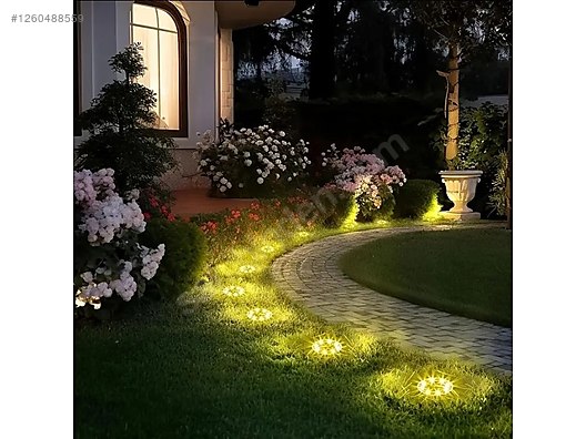 GÜNEŞ ENERJİLİ 8 LED Lİ GÖMME ISIK SU GEÇİRMEZ - Dış & Bahçe ...