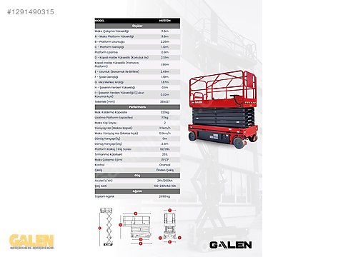 GALEN | 12 Metre Makaslı Platform | Manlift | Stok Teslim - Sanayi ...