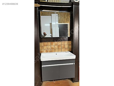 ANTRASİT GRİ MDF 80 CM BANYO DOLABI - Banyo Dolabı ve Yapı Malzemeleri ...