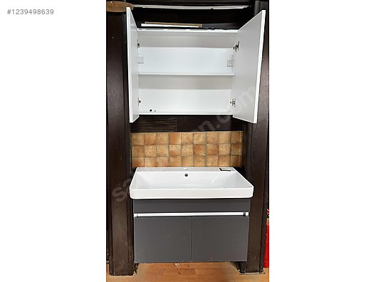 ANTRASİT GRİ MDF 80 CM BANYO DOLABI - Banyo Dolabı ve Yapı Malzemeleri ...