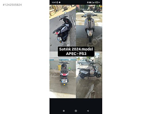 Apec PS3 2023 Model Scooter / Maxi Scooter Motor Sahibinden İkinci El 23.000 TL - 1242505824